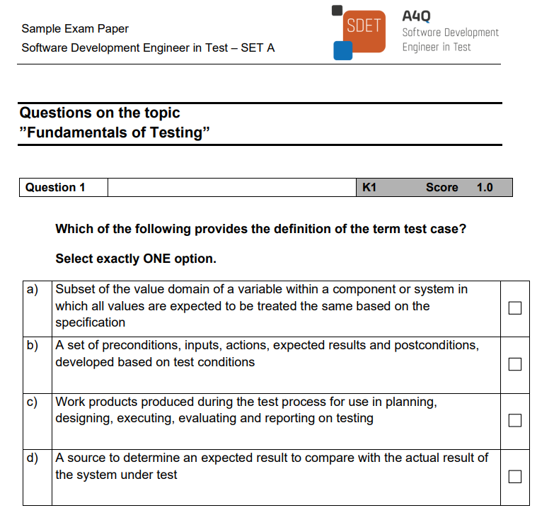 Software Development Engineer in Test (SDET) Software Development Engineer in Test (SDET)